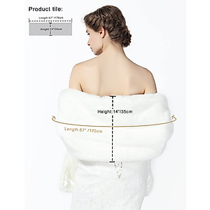 Faux fur Shawl Wrap for Wedding Women Shrug Bridal Stole Winter Cover Up Bridesmaids Cape