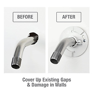 Danco 12005 Shower Arm Stabilizer Bracket and Flange Cover, No Size, Chrome