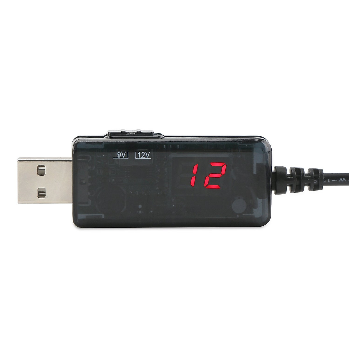 DROK USB to 9v, 5v to 12v Step Up, USB Cable DC 5V Boost to 9V 12V Voltage Converter 1A Step-up Volt Transformer Power Regulator Line with LED Display