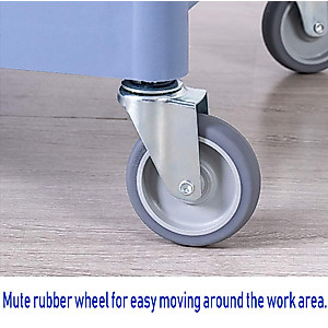 INDYAH Movable Trolleys, Kitchen Storage Hand Trucks, Hotel Caterolling Cart with Handleplastic Restaurants Service Trolley with Large Universal Wheel/Black/107X51X97Cm