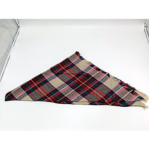 Wander Agio Womens Warm Scarf Triangle Shawls Large Scarves Stripe Plaid Fichu Beige Pink Colour 1