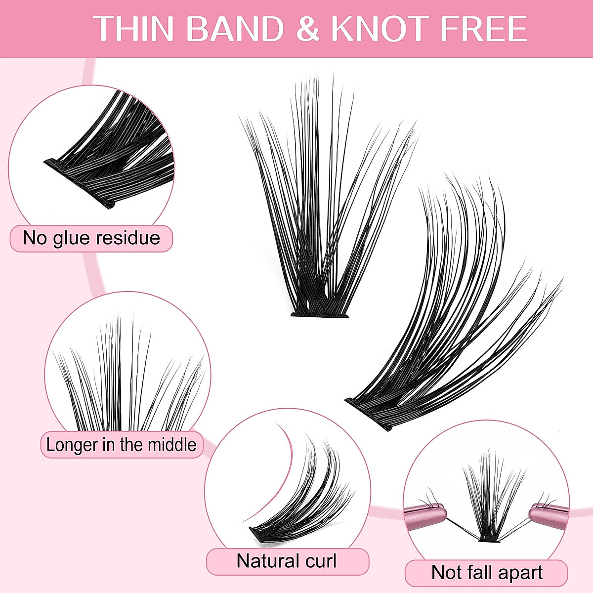 280 Pcs Individual Lashes 30D+40D Mixed Lash Clusters 14 Rows that Look Like Eyelash Extensions DIY Lash Extension Self Application At Home (30+40-D-9-16mix)