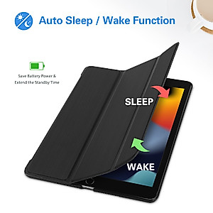 ProCase Smart Case for iPad 10.2 Case iPad 9th 8th 7th Generation Case, Hard Back Protective Cover iPad Case for iPad 10.2 Inch – Black