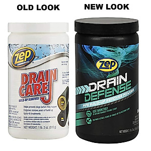 Zep Drain Defense Enzymatic Drain Cleaner Powder 18 Ounces (Case of 2) ZDC16 - Safe for Pipes and Septic Systems