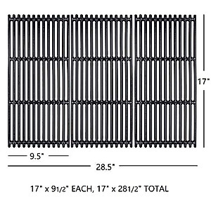 Hongso Grill Parts for Charbroil 466242815 466242716 466242715 463276016 463242716 Models, 17" Grill Grates 3 Pack Heat Plates Burner Tubes Carryover Tubes and Burner Rear Support Brace Included