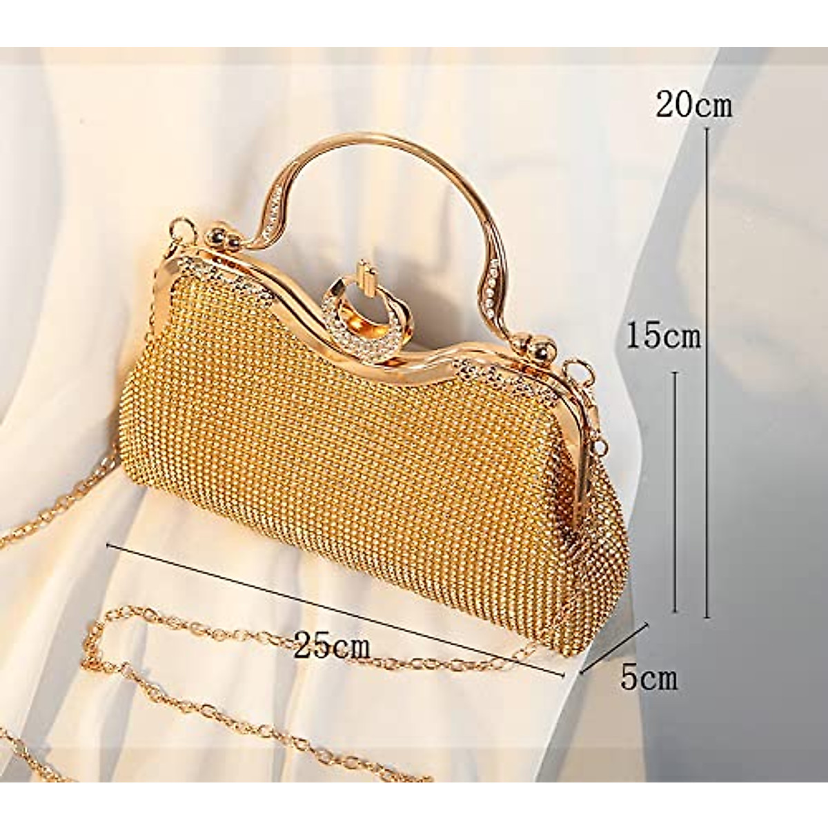 Women's Evening Clutch Purse Retro Crystal Tote Bag Wedding Party Glitter Purse Evening Handbags