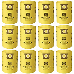 Landhoow 12 Pack Type I 90672 Vacuum Bags High Efficiency Collection Filter Bags Replacement Compatible with Shop Vac 10-14 Gallon 9067233 9067200 Vacuum Dust Collector Bags Double Layer PS04