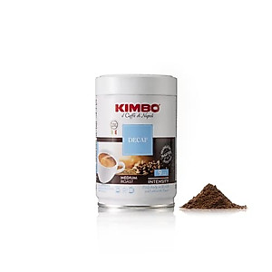 Kimbo Espresso Decaffeinato Ground Coffee - Blended and Roasted in Italy - Medium Roast with a Full-body Rich and Smooth Flavor - 8.8 oz Can