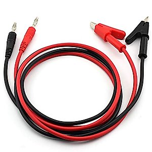 MEETOOT 2PCS Banana Plug to Crocodile Alligator Clip Test Lead Wire Cable Set 15A 1M