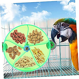 Mipcase System Accesssories Wheel Feeder Cages Creative Parakeet Rotate for Puzzle Conure Parrots Feeding Training Toy Rotating Feed Shredder Case Bird Storage Foraging Parrot Cockatiel