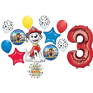 Paw Pups on Patrol Marshall 3rd Birthday Party Supplies Balloon Bouquet Decorations