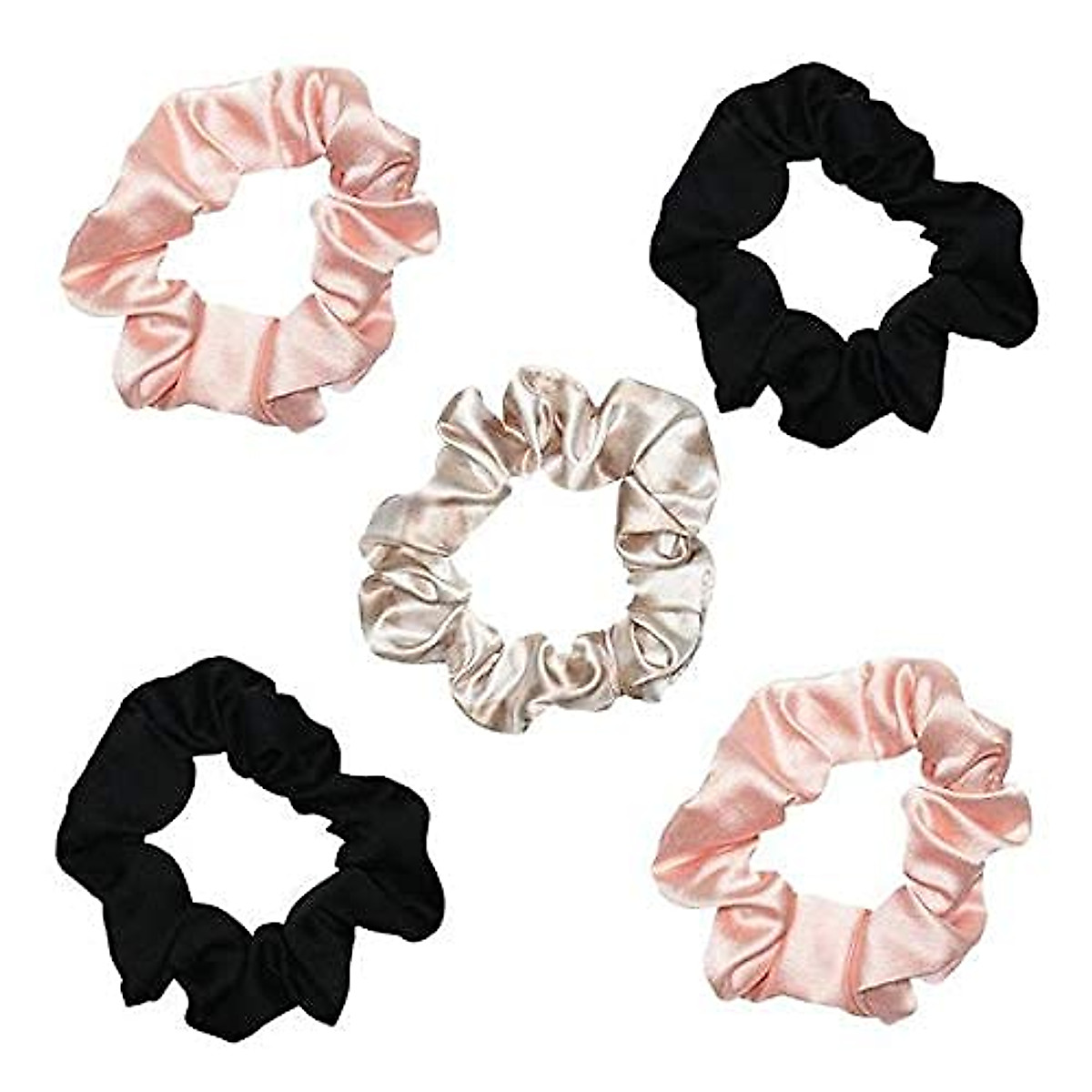 Kitsch Satin Hair Scrunchies for Women - Softer Than Silk Scrunchies for Hair | Satin Scrunchies for Girls & Stylish Satin Hair Ties for Women | Cute Satin Hair Scrunchie for Styling, 5 pack (Assorted)