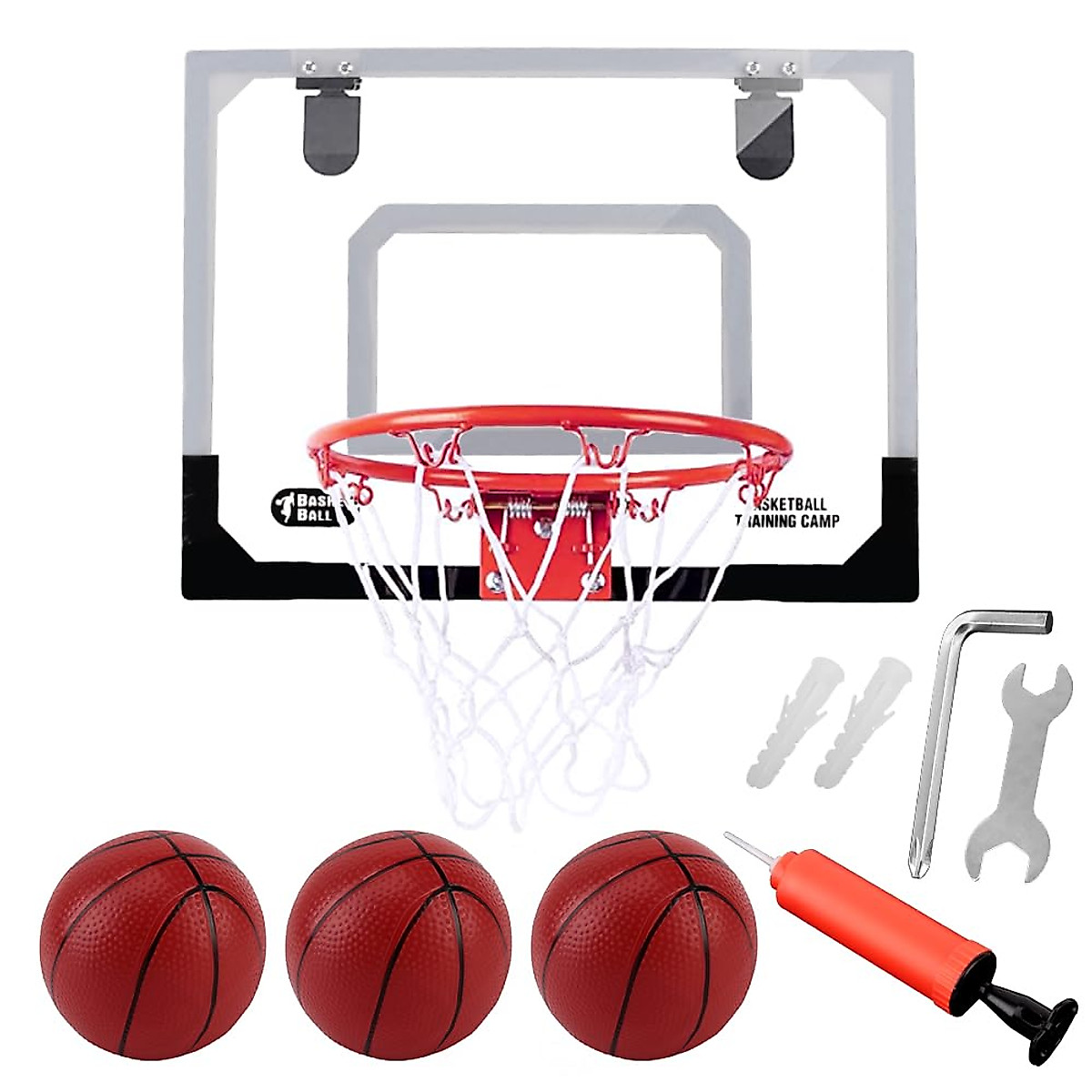 Amy&Benton Mini Basketball Hoop Indoor for Kids Small Basketball Goal Over The Door Nerf Basketball Hoop Dunking Proof on Wall for Room Bedroom Office