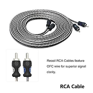 RECOIL True 8 Gauge Complete CCA Amplifier Wiring Kits with OFC RCA Cable