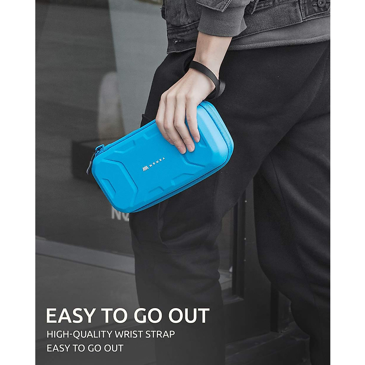 Mumba Carrying Case for Nintendo Switch OLED Model 2021/Switch 2017, Deluxe Protective Travel Carry Case Pouch for Nintendo Switch Console & Accessories [Dual Protection] [Large Capacity] (Blue)