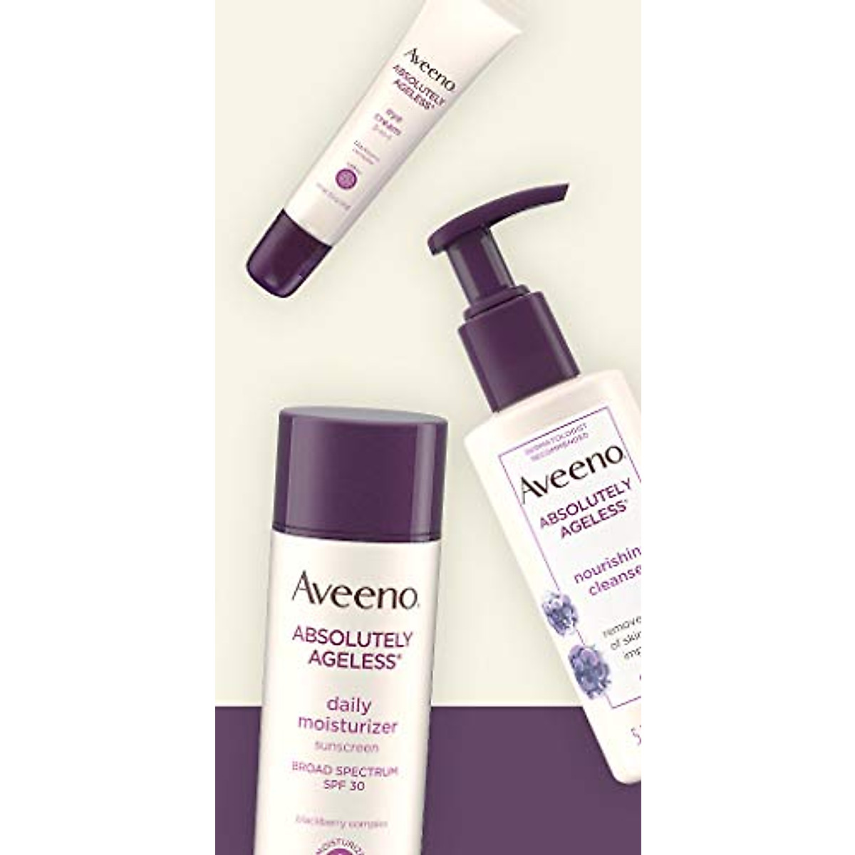 Aveeno Absolutely Ageless Anti-Wrinkle Facial Moisturizer with SPF 30 Sunscreen, Antioxidant-Rich Blackberry Complex, Vitamins C & E, Non-Comedogenic & Oil-Free Moisturizer, 1.7 fl. oz