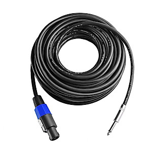 Yoico 2Pcs 6 Feet Professional Speakon to 1/4 Speaker Cable, Pair 10 ft 12 Gauge Speakon to 1/4 Male Inch Audio Amplifier Connection Heavy Duty Cord Wire with Twist Lock