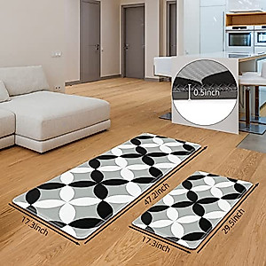FITHOME Anti Fatigue Kitchen Mat, 2PCS Cushioned Mats for Kitchen Floor/Laundry Room/Office, Waterproof Comfort Rugs at Home (17.3'' x 47.2'' + 17.3'' x 29.5'')