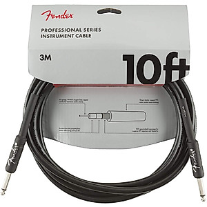 Squier Bullet Stratocaster HT SSS Electric Guitar, Brown Sunburst, Laurel Fingerboard & Professional Series Instrument Cable, Straight/Straight, Black, 10ft