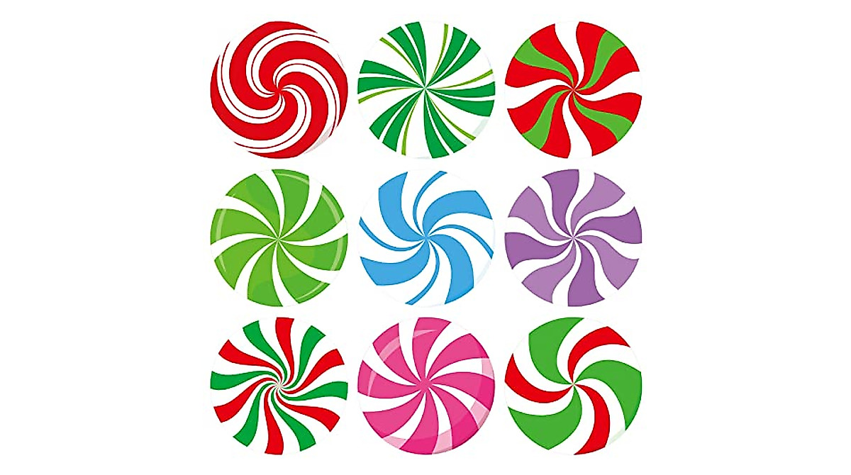 Colorful 45 Pcs Peppermint Cutouts for December Decor