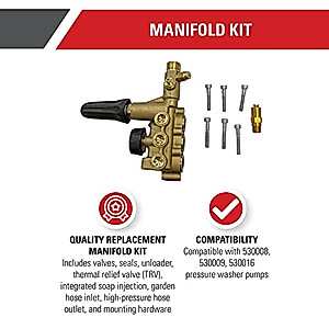 Simpson Cleaning 7108746 Replacement Manifold Kit for AAA Pressure Washer Pumps, Gold