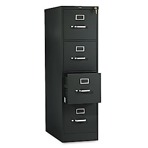 HON 4-Drawer Letter File - Full-Suspension Filing Cabinet with Lock, 52 by 25-Inch Black (H514)