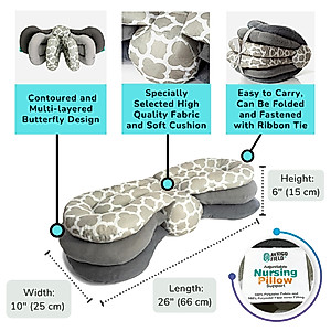 AVXIGO FIELD Adjustable Nursing Pillow Support for Breastfeeding Moms - Multi-Functional and Multi-Layer Postnatal Posture Support Pillow, Geometric Design - Complete with Gift Box