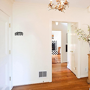 decorelax Key Hooks for Wall - Stainless Steel Wall Mounted Key Holder - Black Metal Key Rack with 5 Hooks for Entryway, Hallway, Office, Farmhouse Decor (Los Angeles)