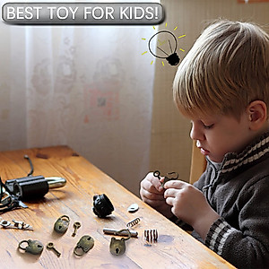 Alles Mini Small Padlock 8 Pcs Antique Padlocks Mini Little Vintage Lock with Key for Jewelry Box,Wedding Card Box,Treasure Chest, Wine Box, Diary Book and More - Bronze