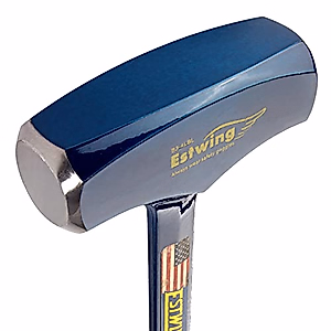 ESTWING BIG BLUE Drilling/Crack Hammer - 4-Pound Long Handle Sledge with Forged Steel Construction & Shock Reduction Grip - B3-4LBL