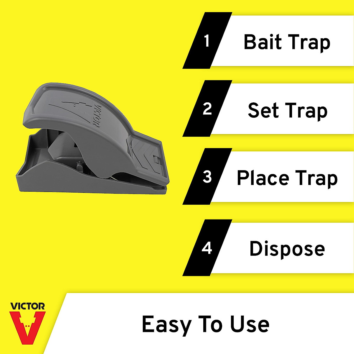 Victor M070-6SR Easy and Safe-Set Power Kill Mouse Trap Quick and Clean Rodent Disposal - 6 Reusable Mouse Traps