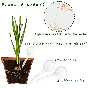 OJYUDD 20 Pcs Plant Watering Bulbs,Clear Automatic Watering Globes,Plastic Watering Balls for Plant Indoor Outdoor,Garden Water Device