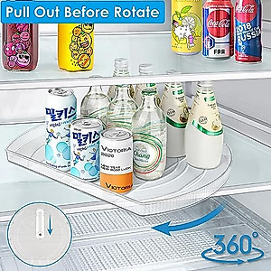 FIRJOY Lazy Susan Turntable for Refrigerator, Square Turntable Organizer for Fridge Cabinet, Pantry, Countertop | 16.5" x 11.1" (Rectangle 1 Pack - Clear)