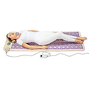 Healthyline Advanced Infrared Heating Pad - Amethyst, Tourmaline and Jade Gemstones - Heated Mat with LED Red Lights, Negative Ions - 72 x 24 inches