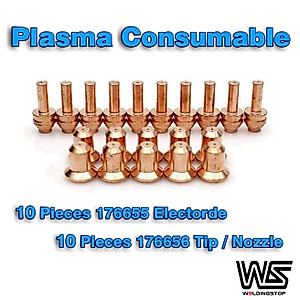 WeldingStop 176655 176656 Kit for Miller Spectrum 375 X-treme Plasma Cutter ICE-25C ICE-27C Torch WS OEMed consumables (NOT Spectrum 375 X-treme Cutter with XT30 torch)