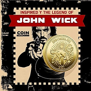 John Wick Continental Coin – Metal Souvenir, 40MM Movie Prop Collectible Coin, Durable Hardware Craft for Fans & Collectors (4pcs Gold)