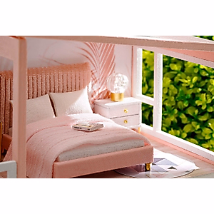 Flever Wooden DIY Dollhouse Kit, 1:32 Scale Miniature with Furniture, Dust Proof Cover, Creative Craft Gift with The Nordic Apartmen for Lovers and Friends (Warm The Heart of Life)