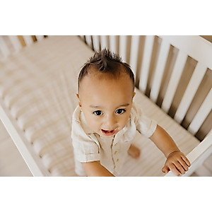 Copper Pearl Premium Knit Baby Crib Sheets for Boys and Girls Breathable and Soft, Fitted Crib Sheets for Standard Baby Mattresses, Crib Sheet for Baby Registry or Shower Gift, Clay