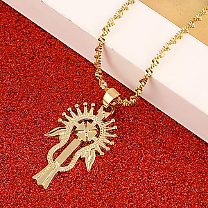 Ethiopian Gold Pendant Necklace for Women Men Judah Jewelry Charms Ethnic African