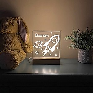 chopie Rocket Night Light,Personalized Night Light,Space Ship Night Light,Kids Bedroom,Nursery Night Light,Gift for Son,Creative Kids Bedroom Bedside Lamp Decoration Best Gifts for Boys & Girls