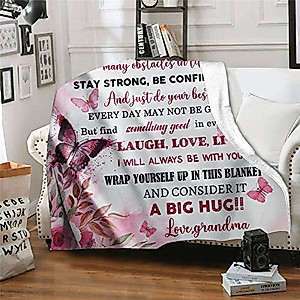 RIEDIOVS Granddaughter Gifts Blankets-to My Granddaughter Blanket-Granddaughter Gifts from Grandma-Birthday for Granddaughter 60" x 50" Throw Blanket -1