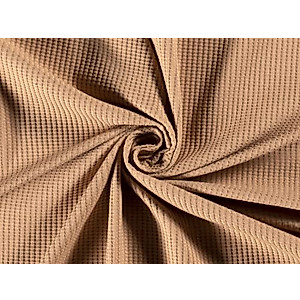 Minerva Waffle Textured Stretch Knit Fabric Beige - per Yard