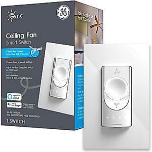 GE CYNC Ceiling Fan Smart Switch, Wi-Fi Enabled, Alexa and Google Assistant Compatible, No Hub Required, Neutral Wire Required