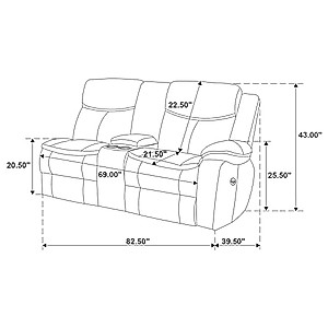 Coaster Home Furnishings Sycamore Upholstered Power Reclining Sectional Sofa Dark Brown