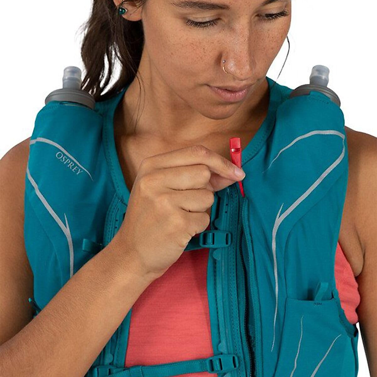 Osprey Dyna LT Women's Running Hydration Vest with Hydraulics Soft Flasks, Verdigris Green, Medium