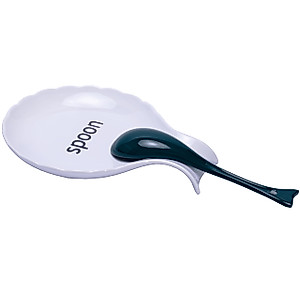 XANADU Ceramic Spoon Rest for Kitchen Counter | Cooking Spoon Holder for Stove Top | Countertop Spoon Rest for Spatulas,Ladles, Tongs & More, White