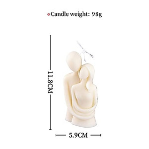Hugging Lovers Aroma Candles,100G Adam and Eve Couple Love Scented Candles,Sexy Ritual Gifts for Women & Men,Prefect for Healing Meditation Stress Relief Mood Boosting-(White)