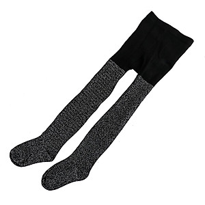 Ehdching Children Black Cotton Sparkly Baby Girls Sparkly Glitter Pantyhose stockings Tights for Baby Girls Kids (Black, 5-7 Years)