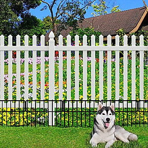 Thrivinest 10 Pack Animal Barrier Fence, No Dig Fence Decorative Fences, 17in(H) x10ft(L) Rustproof Metal Small Garden Fence Border for Dogs Rabbits, Bottom Blocker for Outdoor Yard Patio