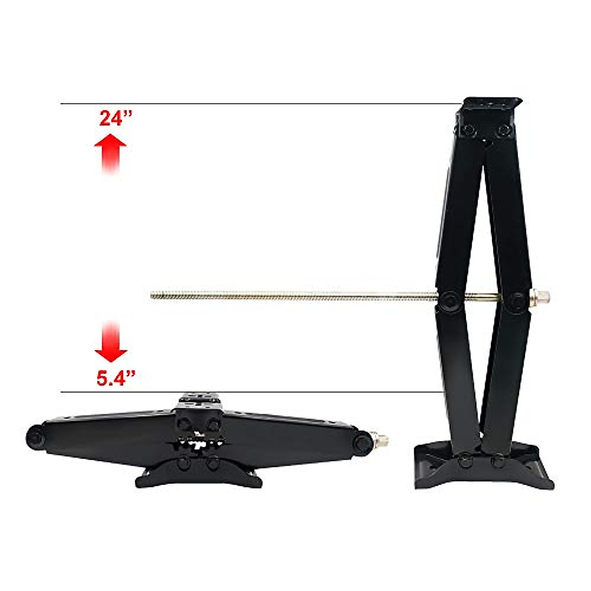 Wheelpal 24" 7500lbs Heavy Duty RV Stabilizing Leveling Scissor Jack (1PCS with Handle)